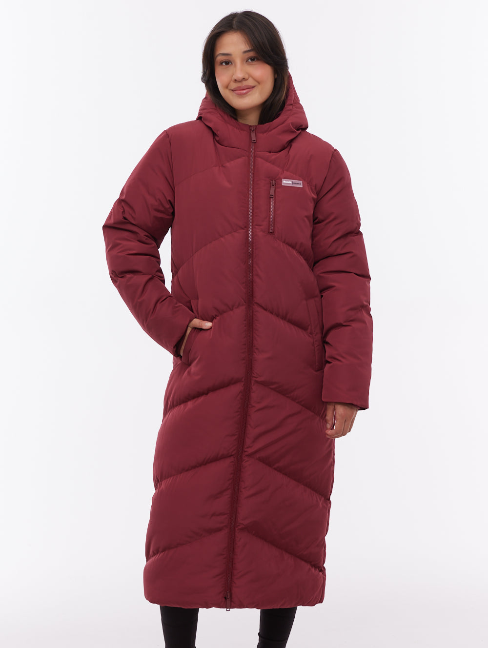 Eloraina parka matelassé maxi à chevrons - Rouge - Bench